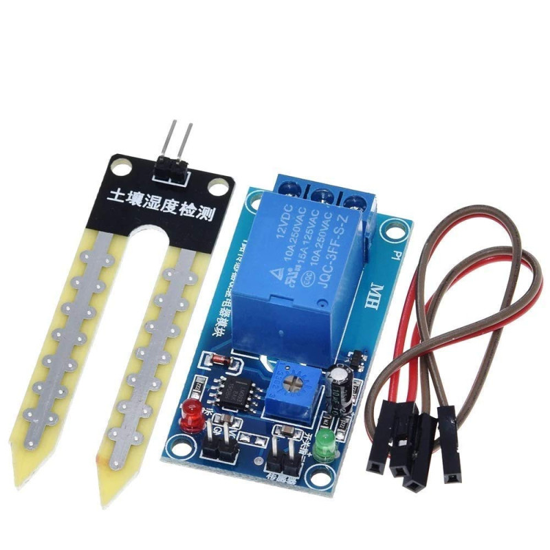 12V soil humidity sensor relay control module is automatically watering ...